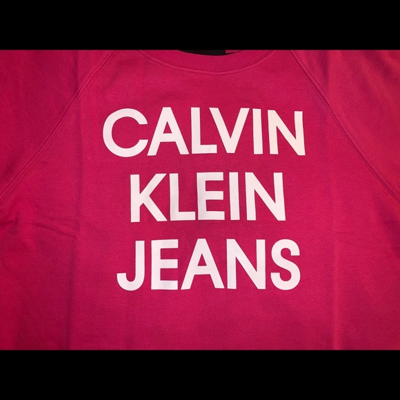 Calvin Klein Jeans | Tops | Calvin Klein Monogram Logo Pink Cropped ...